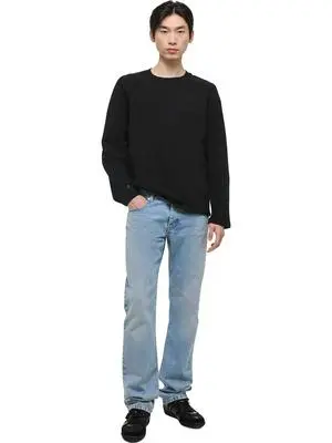 Helmut Lang Cotton Fleece Crewneck Sweatshirt - Black