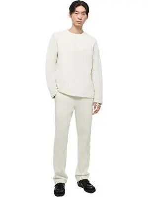 Helmut Lang Cotton Fleece Crewneck Sweatshirt - Ivory