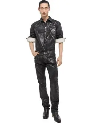 HELMUT LANG Helmut Lang Foiled Denim Shirt Jacket