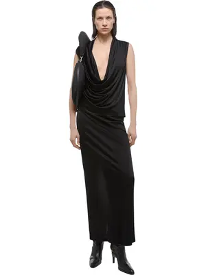 Helmut Lang Jersey Maxi Skirt - Black