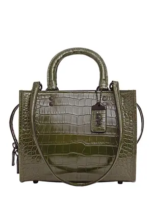 Coach Rogue 25 Alligator Bag - Pewter/olive