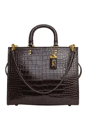 COACH Rogue Bag In Alligator - Brass/oxblood