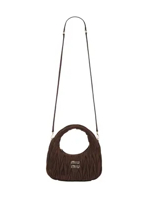 Miu Miu Miu Miu Raffia Hobo Bag With Logo Detail Moro