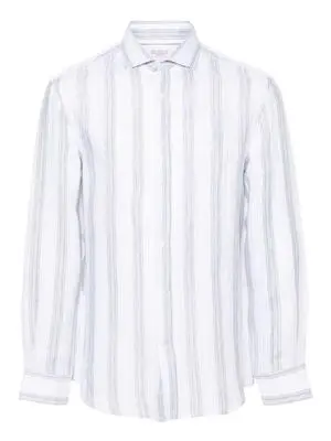 BRUNELLO CUCINELLI Striped Linen Shirt