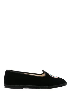 SCAROSSO William Iv Velvet Loafers - Black