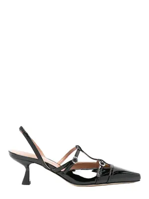 SCAROSSO 50mm Selena Patent-leather Pumps - Black