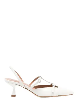 SCAROSSO 50mm Selena Patent-leather Pumps - White