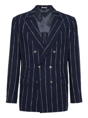BRUNELLO CUCINELLI Brunello Cucinelli Striped Double-Breasted Blazer