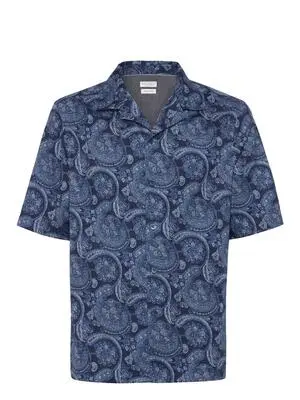 Brunello Cucinelli Paisley-print Cotton Shirt - Blue