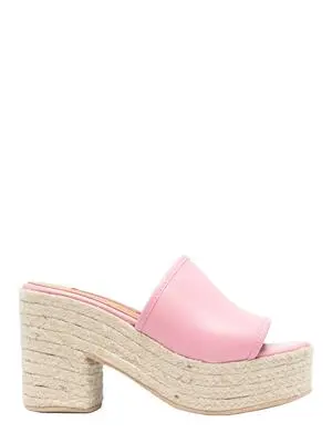 Moschino 95mm Leather Espadrilles - Pink
