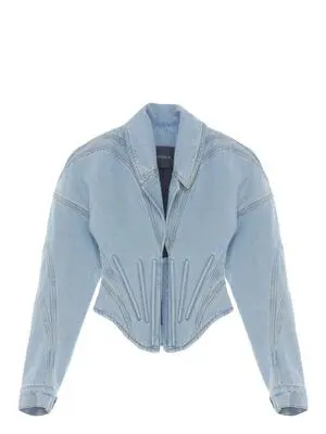 MUGLER Corset Denim Jacket - Blue