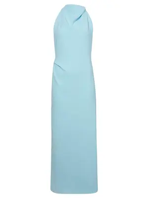 Proenza Schouler Selena High-neck Ruched Midi Dress - Blue