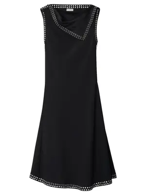 Burberry Eyelet-trim Satin Dress - Black