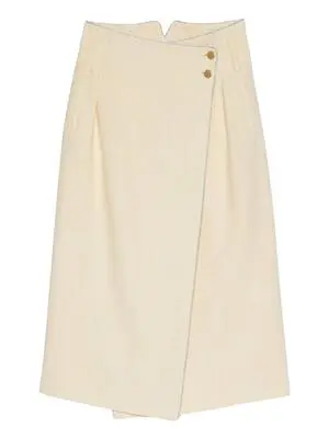 Gucci Asymmetrical Wrap Linen Skirt - Neutrals