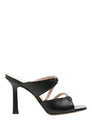 SCAROSSO Zoe Leather Mules - Black