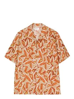 Universal Works Artist Flower Linen-cotton Shirt - Orange