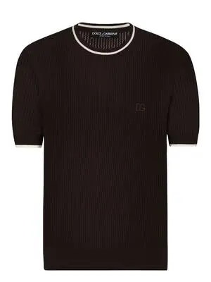 Dolce & Gabbana Dg-logo Cotton T-shirt - Brown