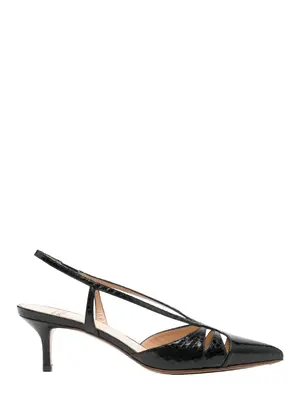 FRANCESCO RUSSO 55mm Snakeskin-effect Leather Pumps - Black