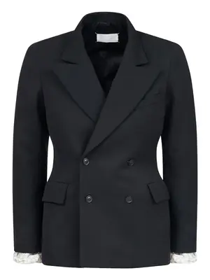 MAISON MARGIELA Double-breasted Wool Blazer - Black
