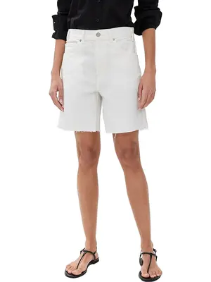 NILI LOTAN Russel Denim Shorts - Cream