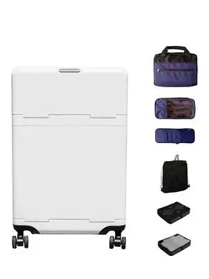 BARMES Wheeled Carry-on Suitcase With Gym Bag And Packing Cubes - Cloud White