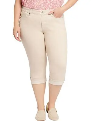 NYDJ Marilyn High Rise Straight Cropped Jeans - Feather