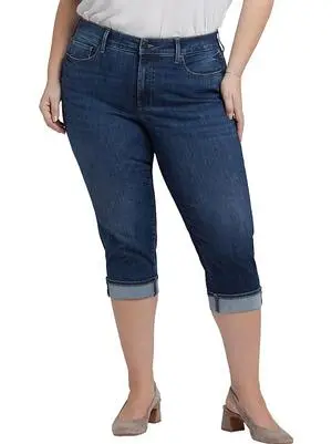 NYDJ Marilyn High Rise Cropped Straight Jeans - Rio Rapids