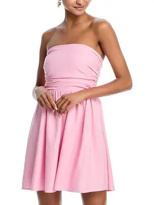 Aqua Strapless Mini Dress Pink