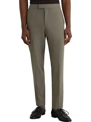 REISS Drawcord Slim Fit Pants Dark Sage