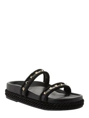 Valentino Garavani Rockstud Platform Slide Sandals - Black