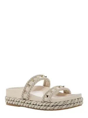Valentino Garavani Rockstud Platform Slide Sandals - Light Ivory
