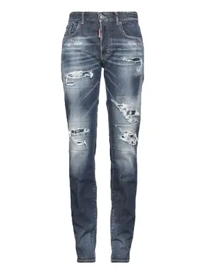 Dsquared2 Jeans In Cotton, Elastomultiester, Elastane And Calfskin - Blue
