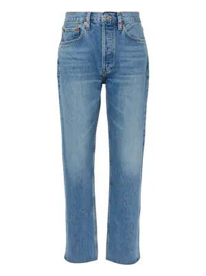RE/DONE 70s Stove Pipe Straight Jeans - Blue