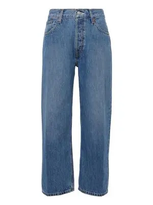 RE/DONE Loose Crop High-rise Jeans - Blue
