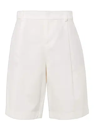 Vince High-rise Cotton Shorts - White