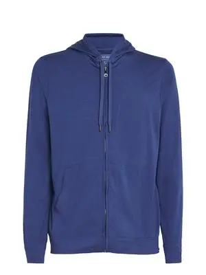 Derek Rose Micromodal Zip-up Hoodie - Blue