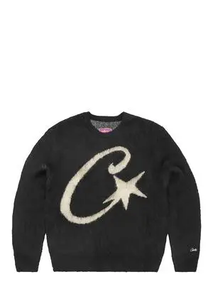 Corteiz C Star Mohair Knit Sweater - Black | Editorialist