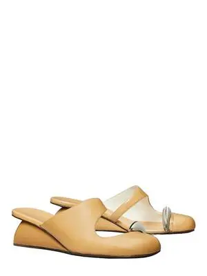 Tory Burch Pierced Mule Wedge - Cantucci/silver