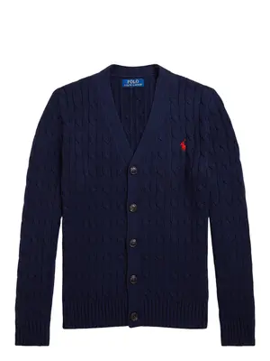 Ralph Lauren Cable-knit Cotton V-neck Cardigan - Rl Navy