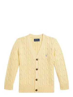 Ralph Lauren Cable-knit Cotton V-neck Cardigan - T Bird Yellow