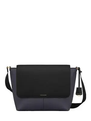 MAISON DE SABRE Leather Messenger Bag - Graphite Caviar