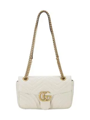 GUCCI Leather GG Marmont Shoulder Bag