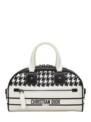 Dior Leather Vibe Bowling Bag - White