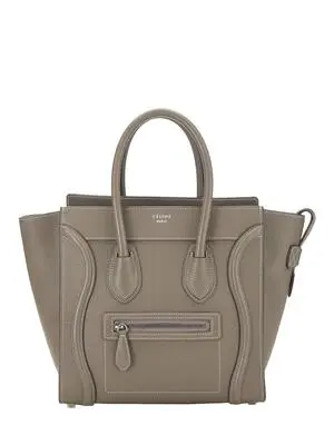 Celine Luggage Tote Drummed Calfskin - Grey