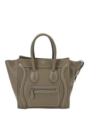 Celine Luggage Tote Drummed Calfskin - Grey