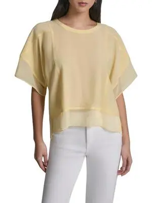 Dkny DKNY Mixed Media Top Buttercream