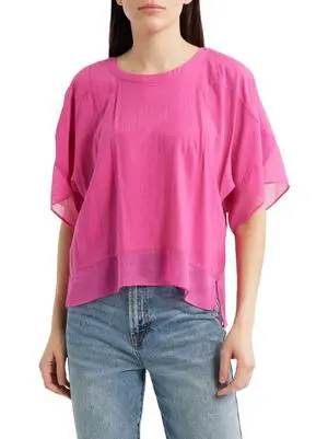 Dkny DKNY Mixed Media Top Vivid Pink
