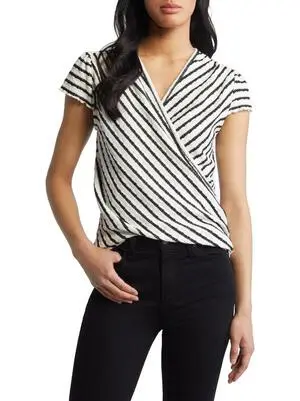 LOVEAPPELLA Loveappella Stripe Wrap Knit Top