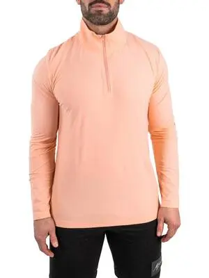 MACEOO Egyptian Cotton Quarter Zip Polo - Orange