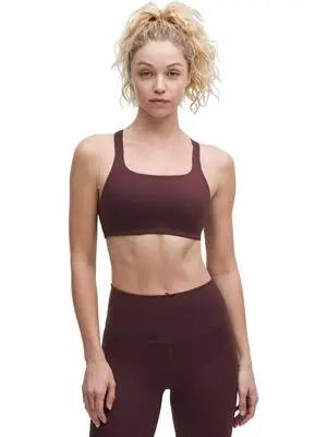 Lululemon Ultralu Square-neck Workout Bra Goodnight Plum